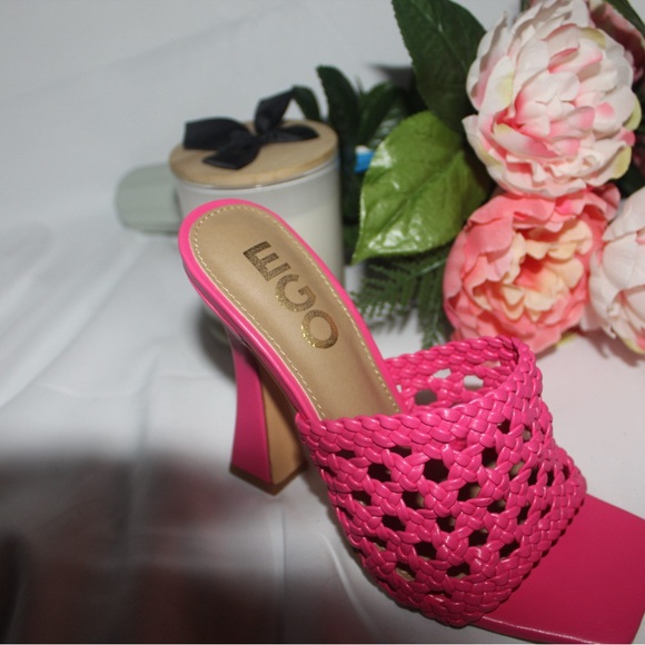 EGO | Shoes | Ego Pink Woven Block Heel Mules | Poshmark